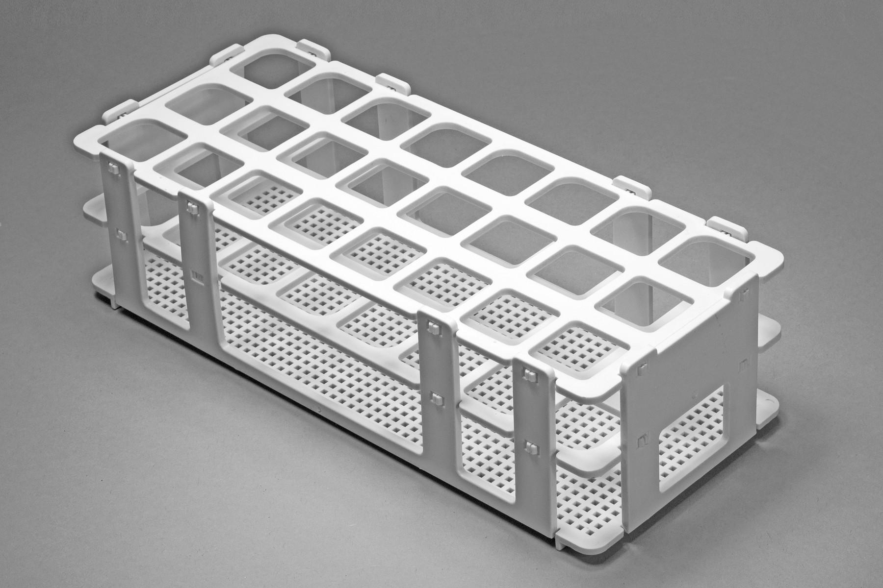 Bel-Art F18745-0003 No-Wire Test Tube Rack; 20-25mm, 24 Places, 9.7 x 4 ...