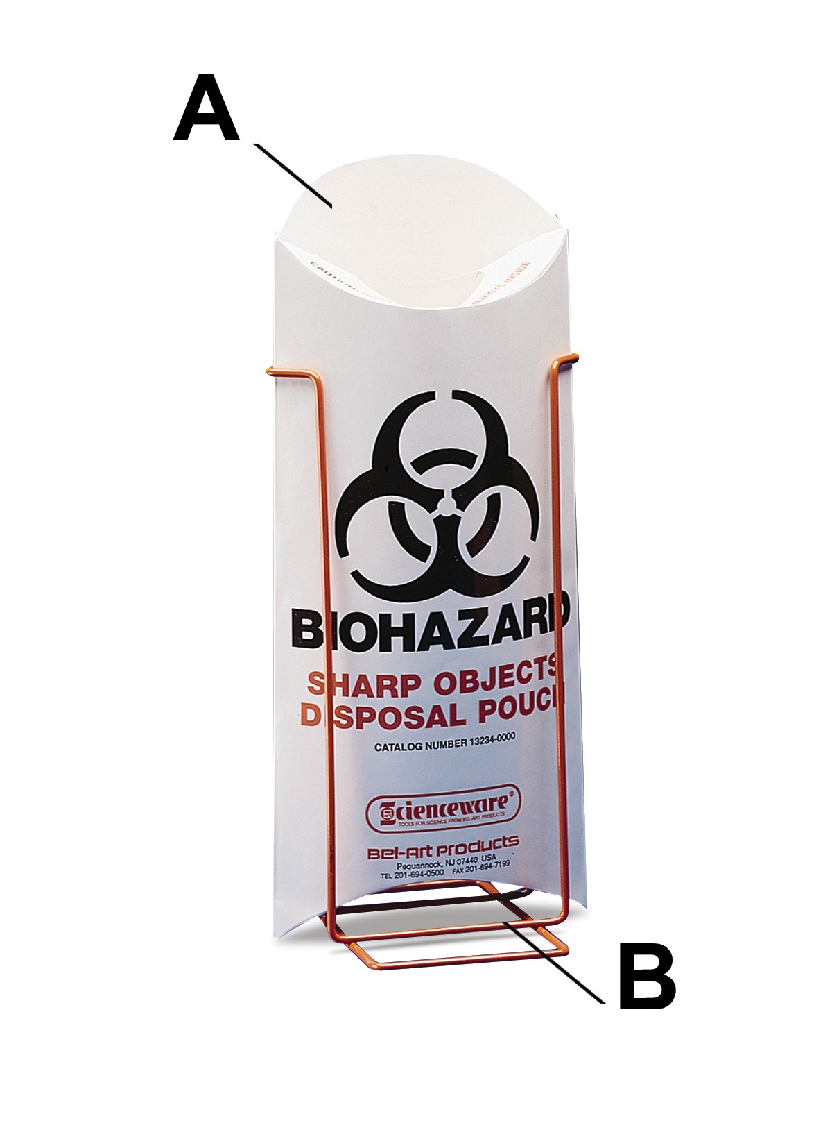SP Bel-Art | SP Bel-Art Biohazard Sharp Object Safety Pouches; 5¹/₂ x ...