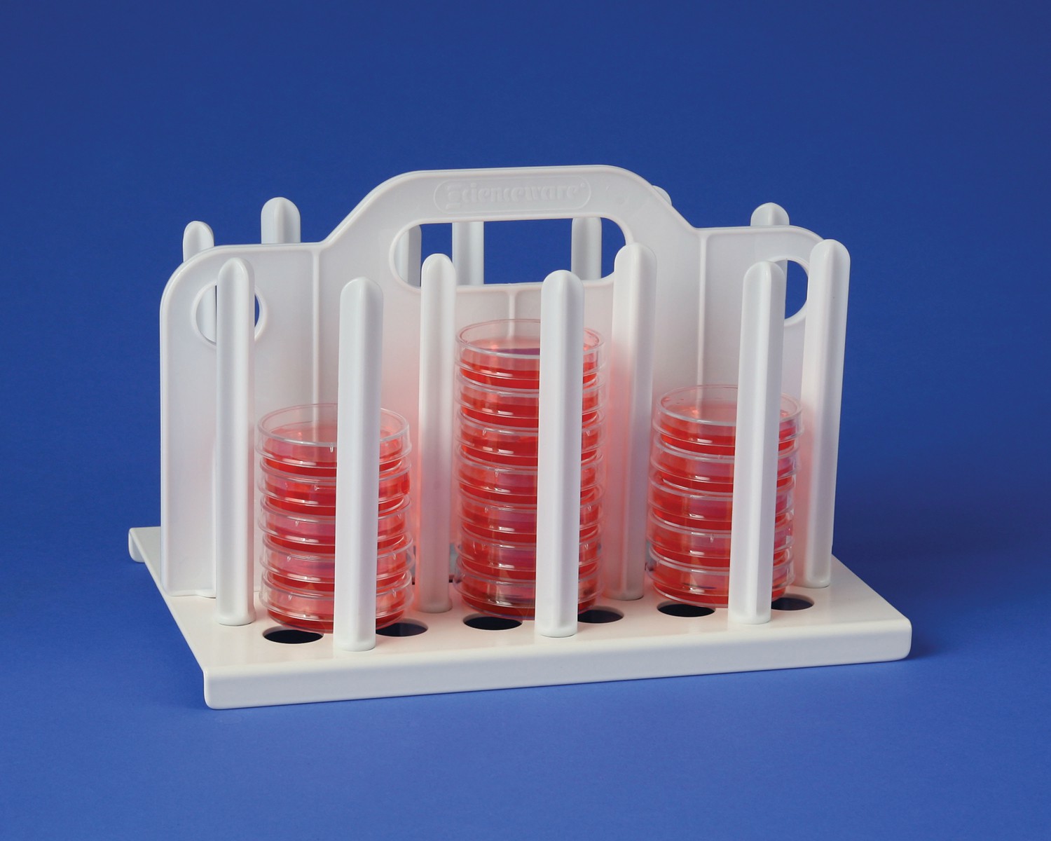 Bel-Art 60mm Petri Dish Rack; 10½ x 6¾ x 6¾ in., 54 Places, Plastic ...
