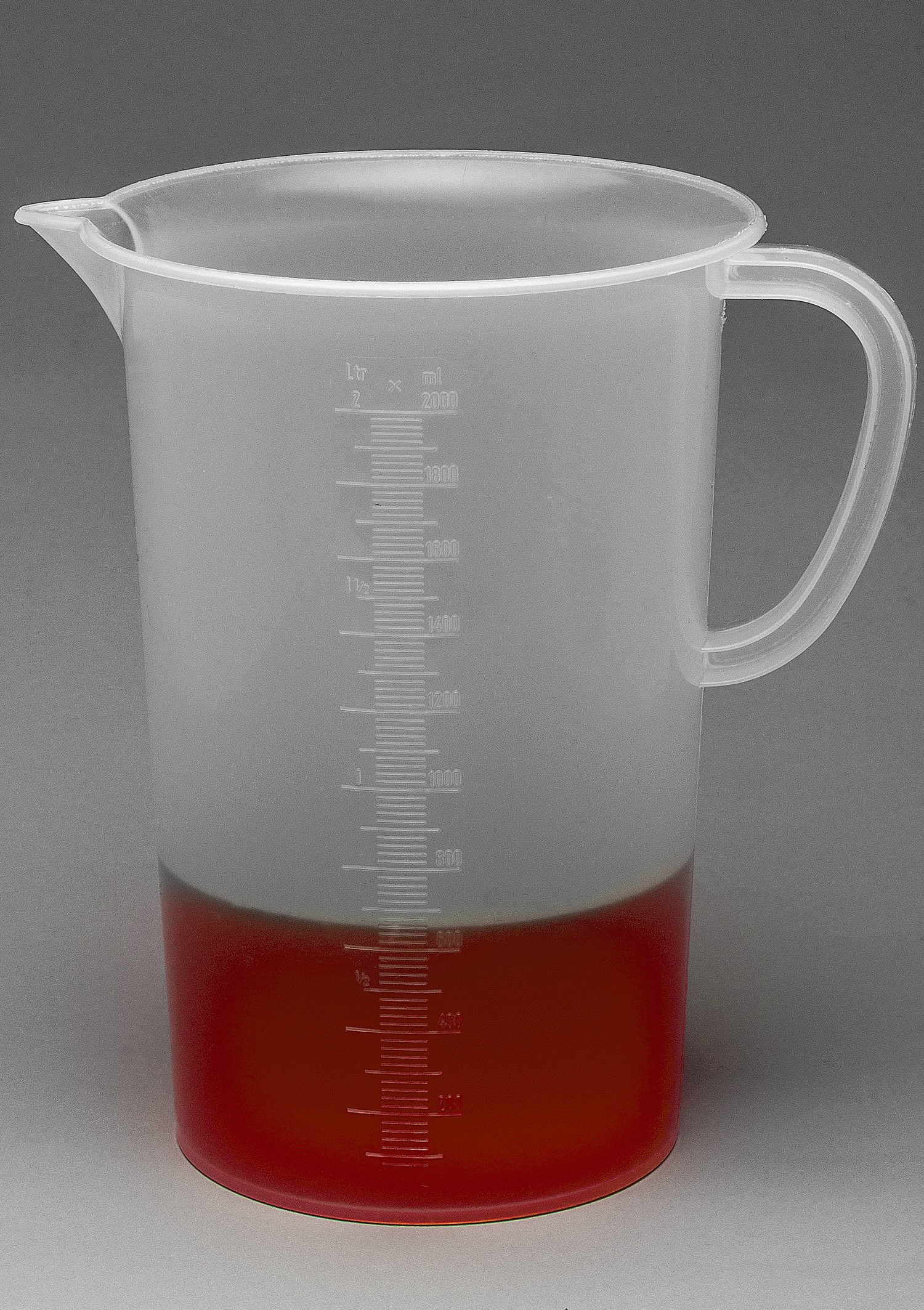 Bel-Art Tall Form 2000ml Polypropylene Graduated Pitcher; 20ml ...