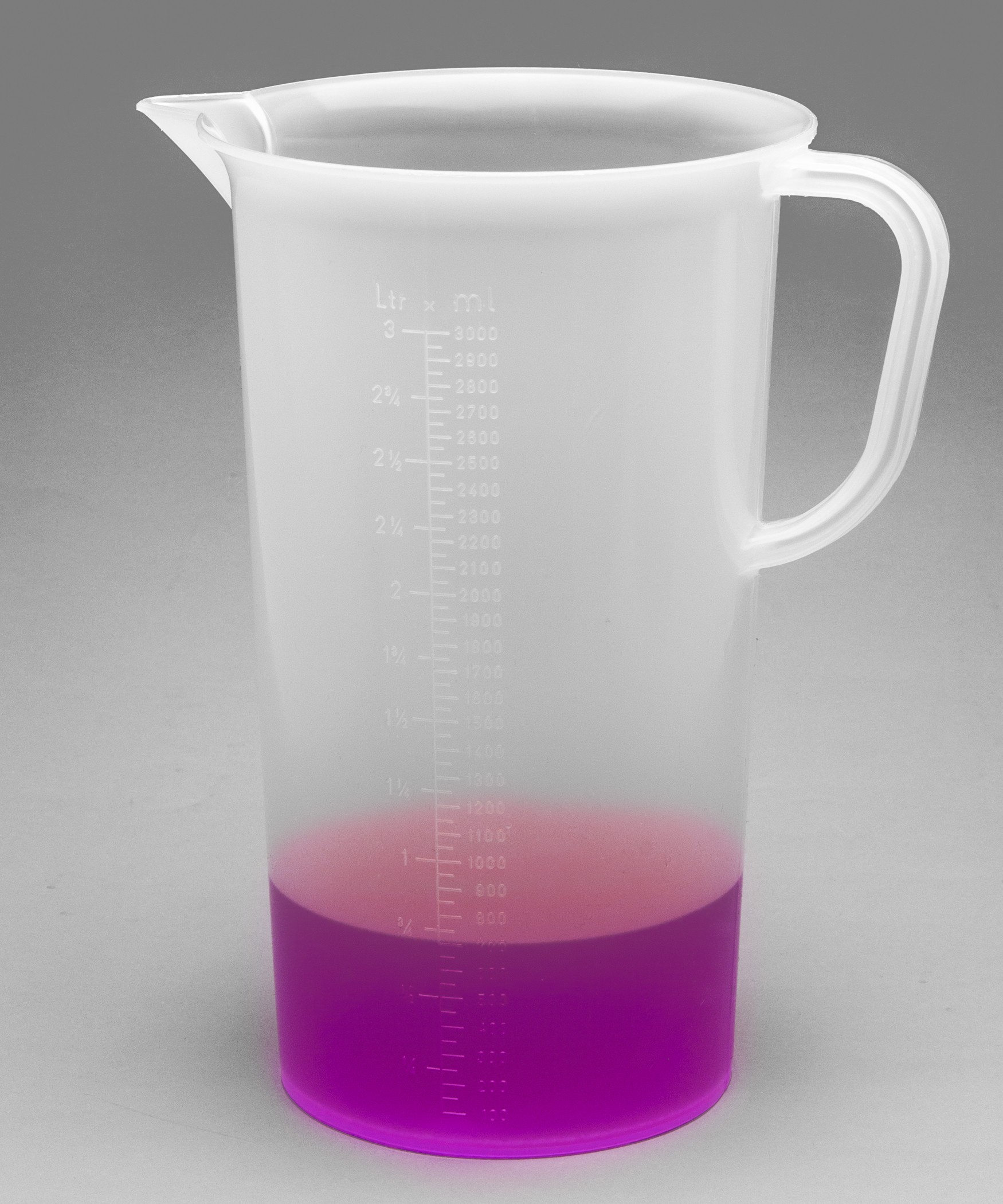 Bel-Art Tall Form 3000ml Polypropylene Graduated Pitcher; 50ml ...