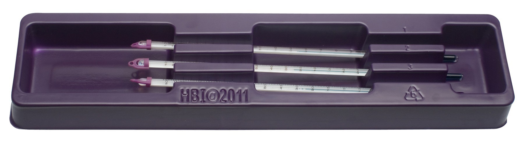 H-B Angled Liquid-in-Glass Thermometer Storage Tray; 3 Slots (Pack of 5 ...